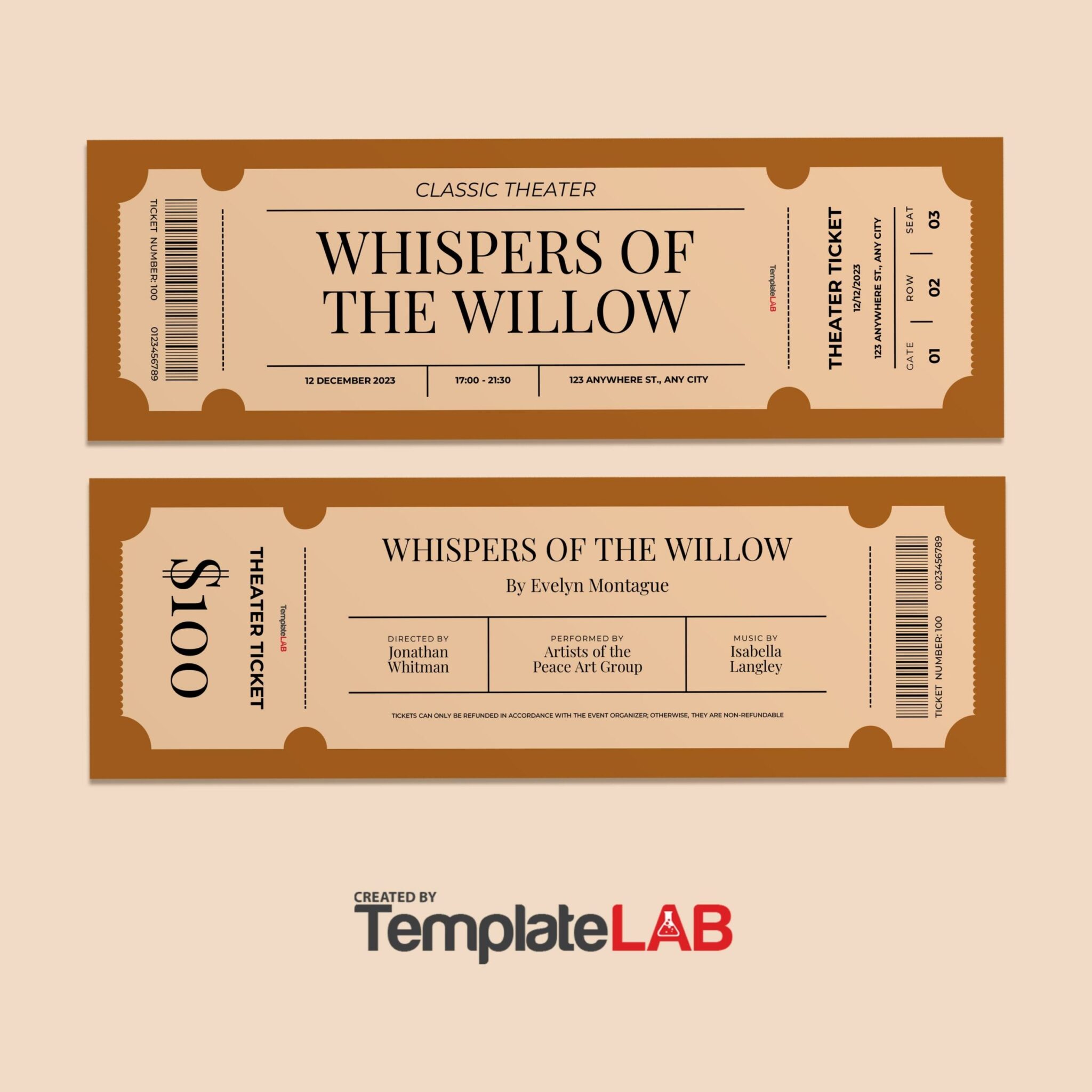 Printable Editable Ticket Template Free Word - Template Free Printable