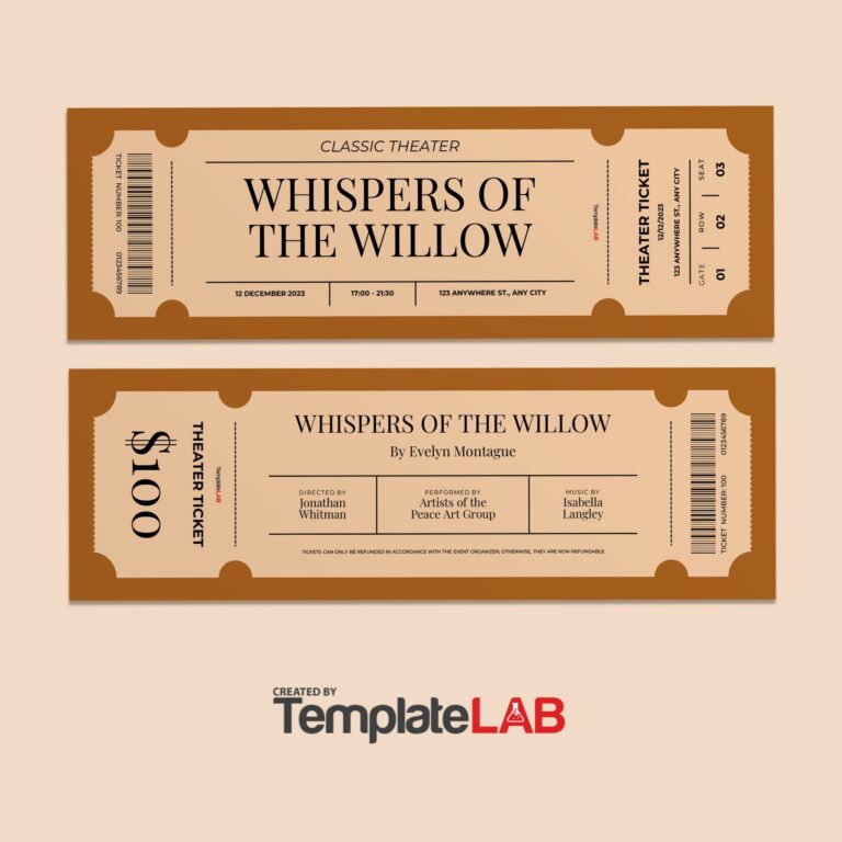 Free Printable Ticket Template Editable - Template Free Printable