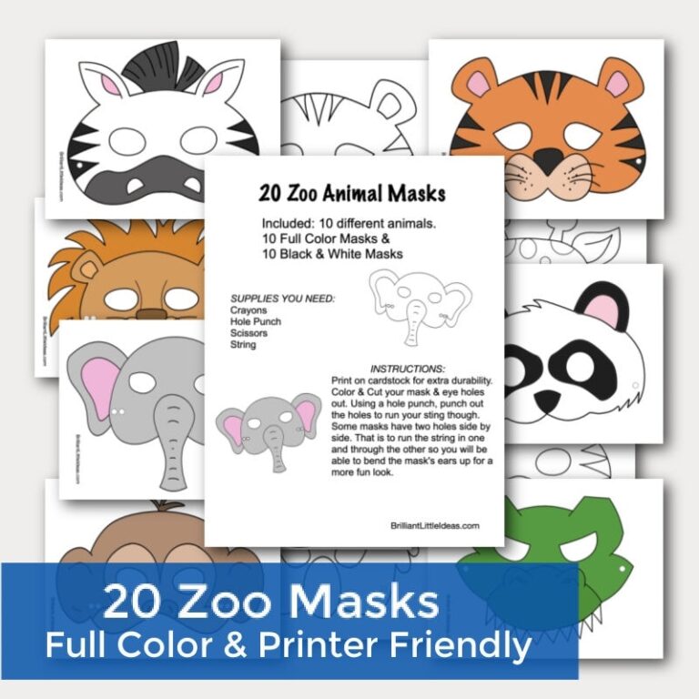 Free Printable Zoo Animal Masks Templates - Template Free Printable