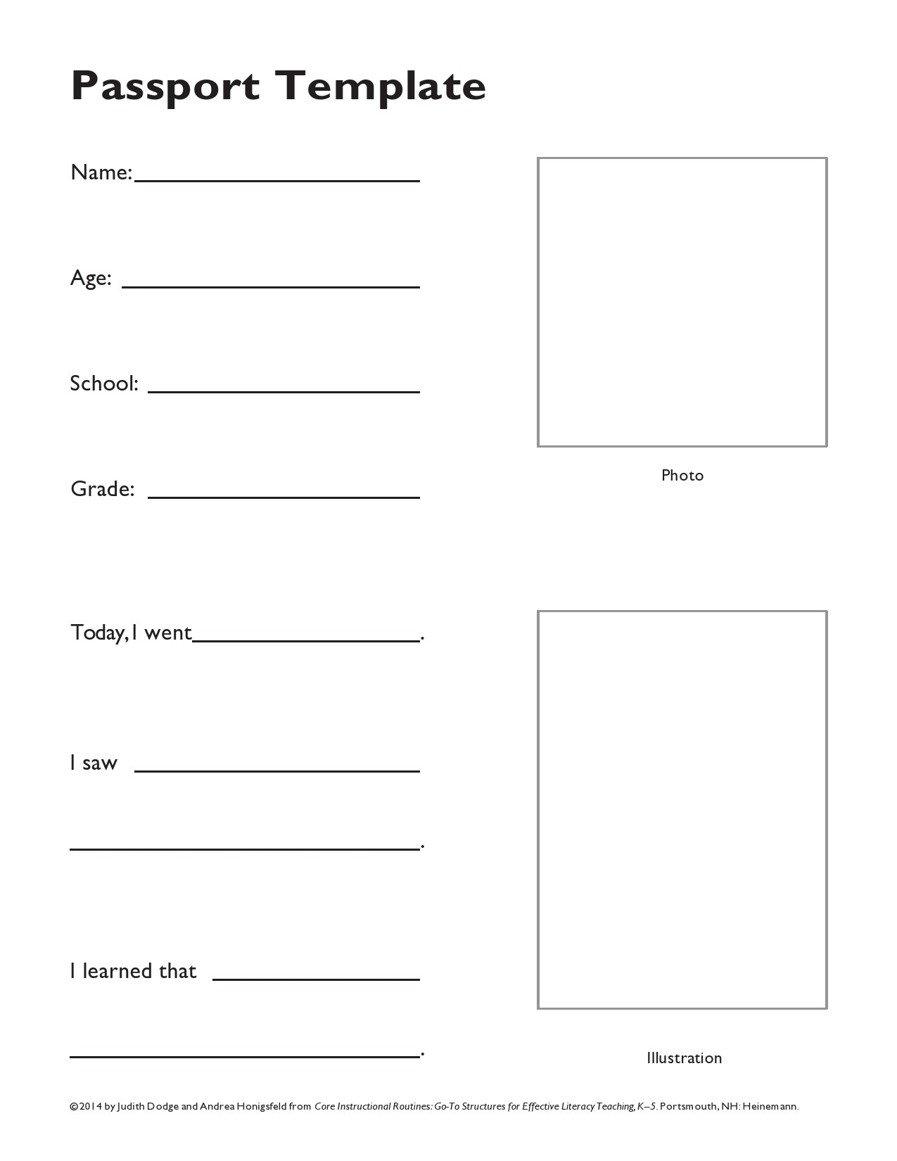 Free Printable Passport Template For Students - Template Free Printable