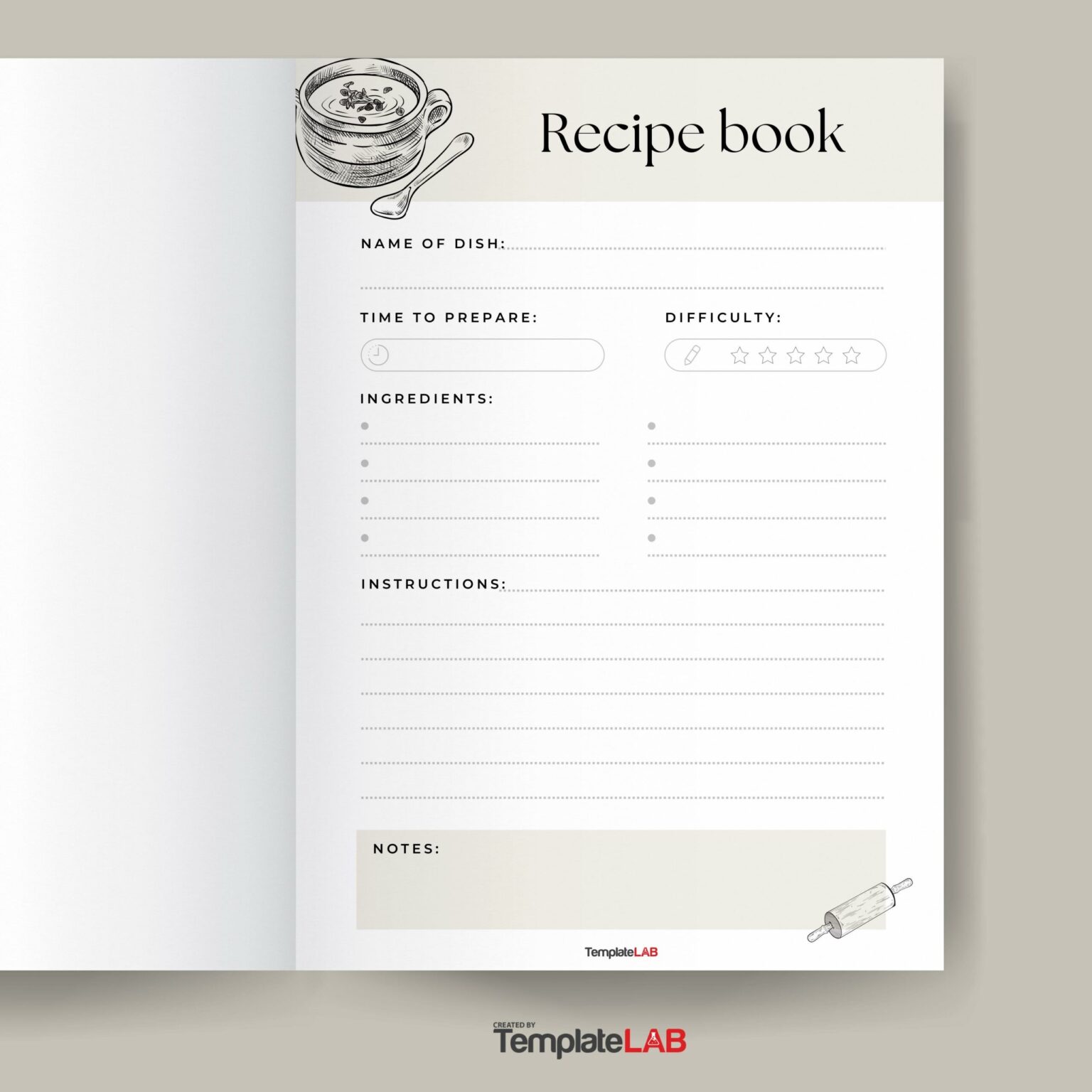 Printable Recipe Book Templates Free - Template Free Printable