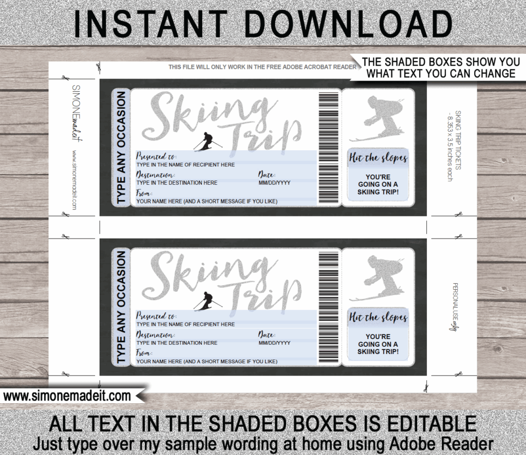 Free Printable Ski Pass Template - Template Free Printable