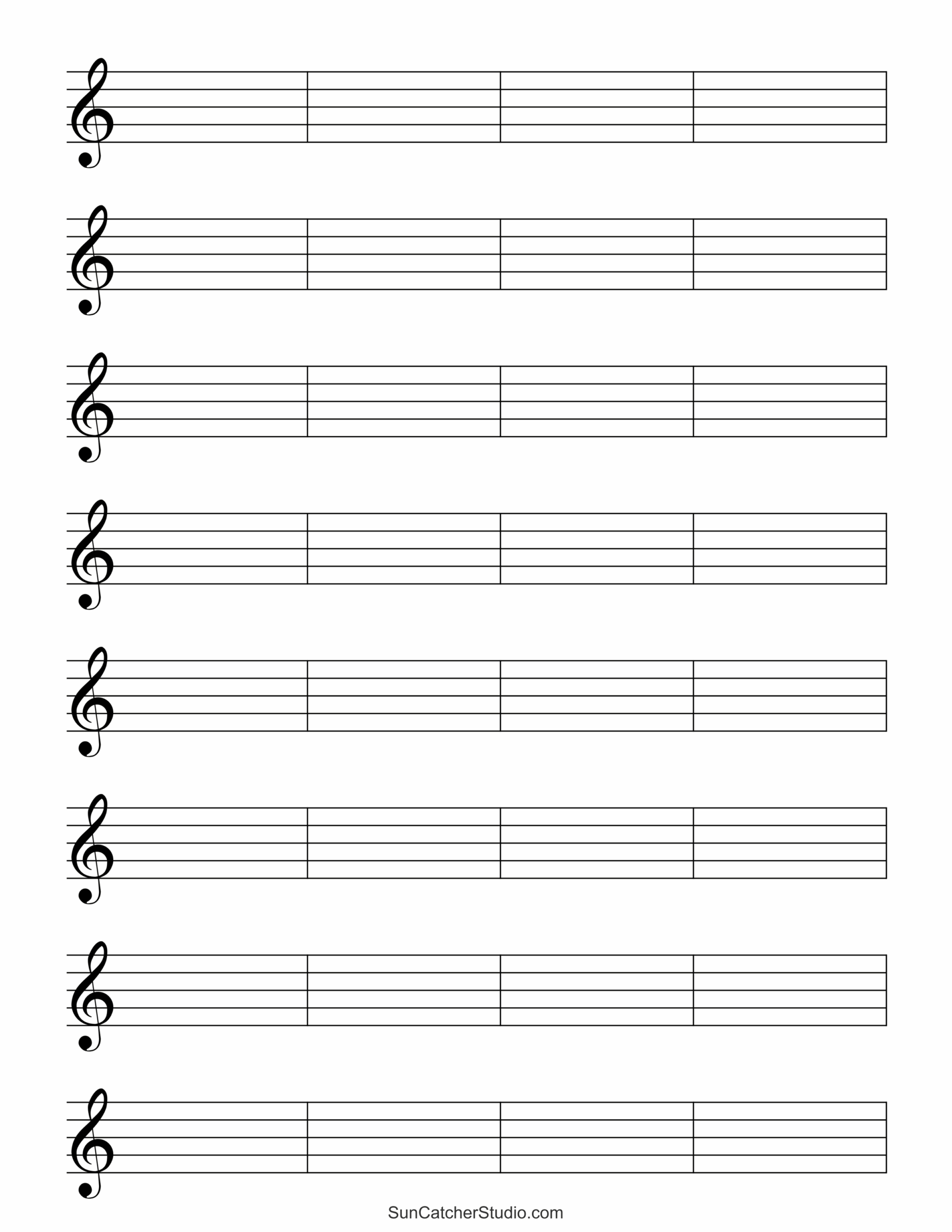 Free Blank Sheet Music Printable - Template Free Printable