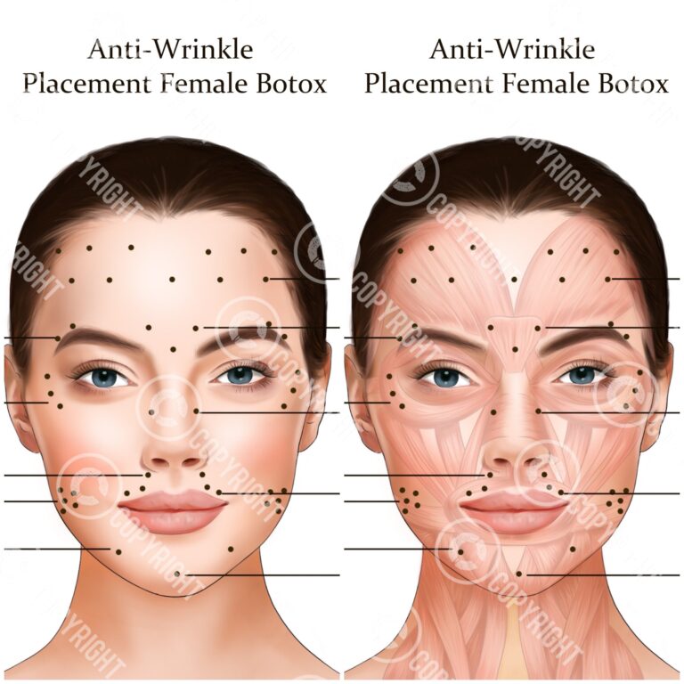 Printable Botox Injection Face Map - Template Free Printable