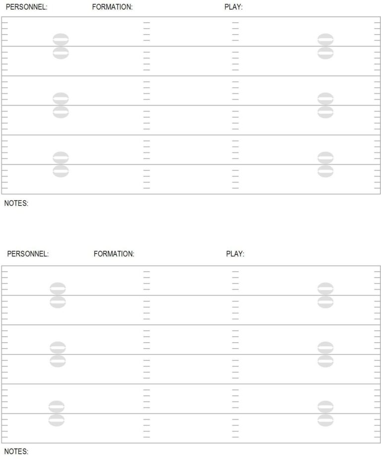 Free Printable Blank Football Play Sheets - Template Free Printable
