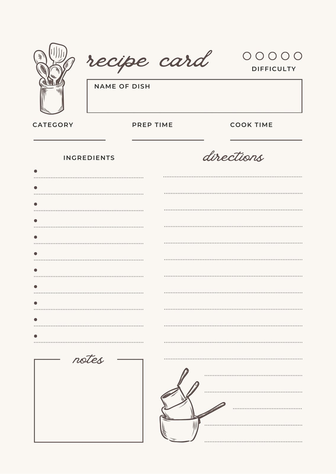 Free Editable Printable Recipe Templates - Template Free Printable