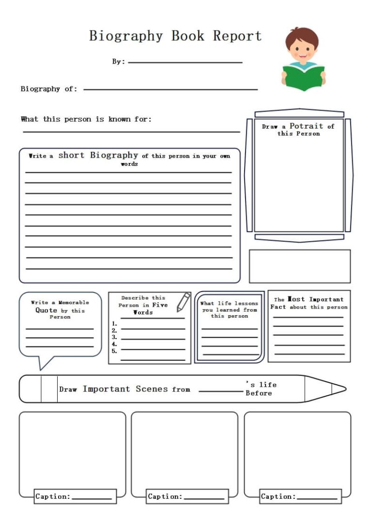 Free Printable Biography Report Template - Template Free Printable