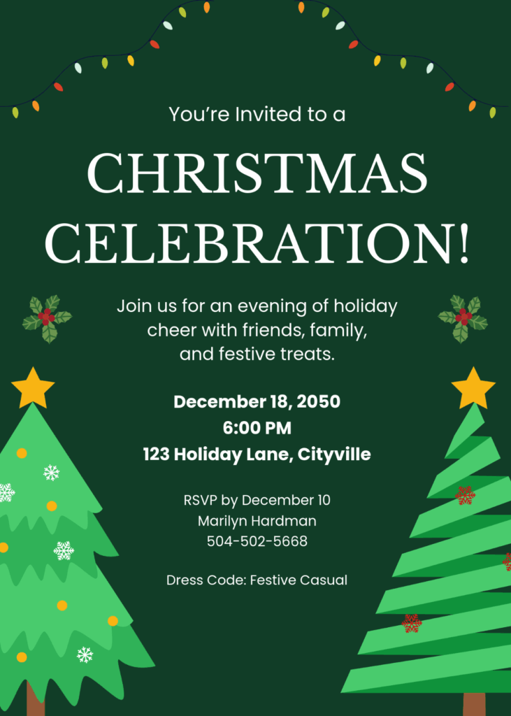 Free Christmas Party Invite Template Printable - Template Free Printable