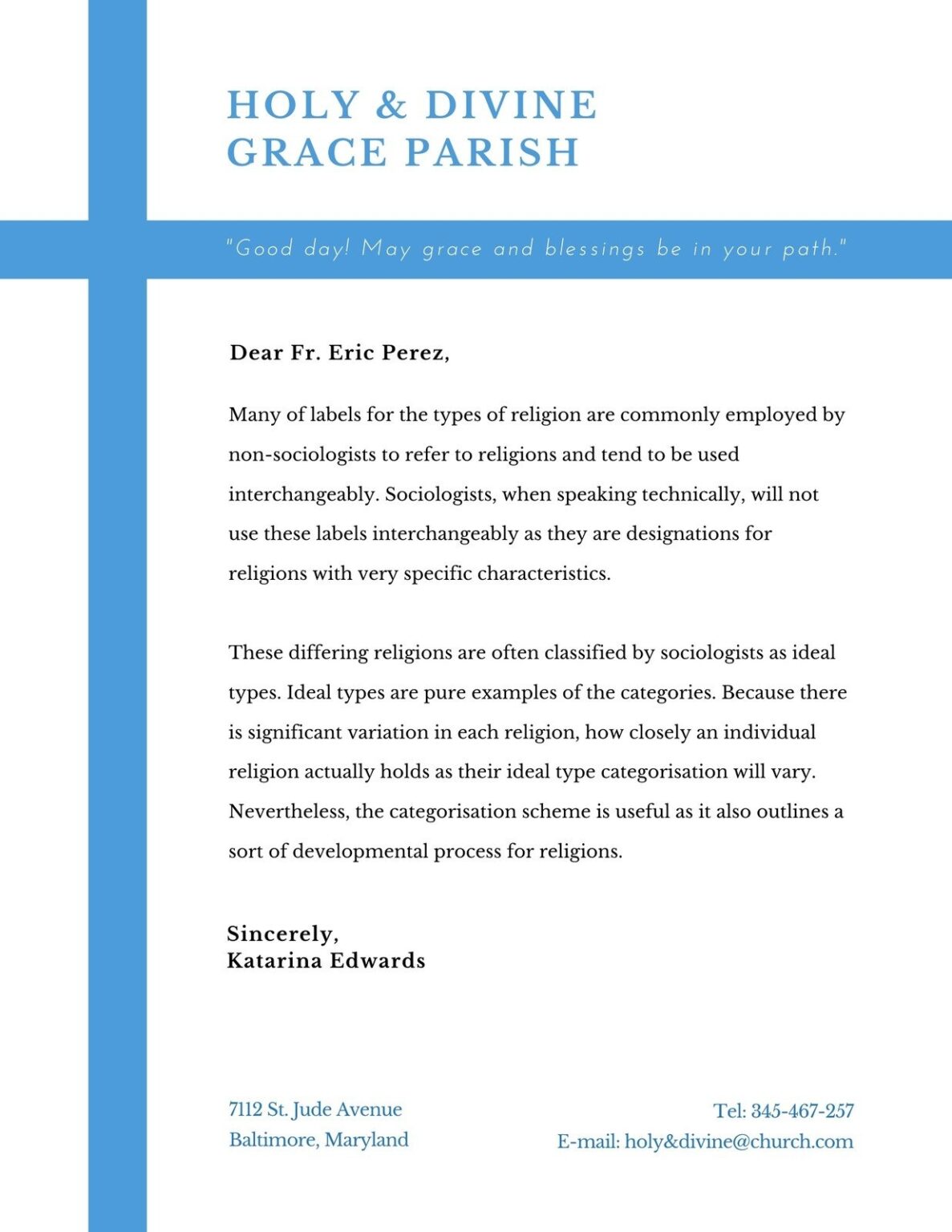 Free Printable Church Letterhead Templates - Template Free Printable