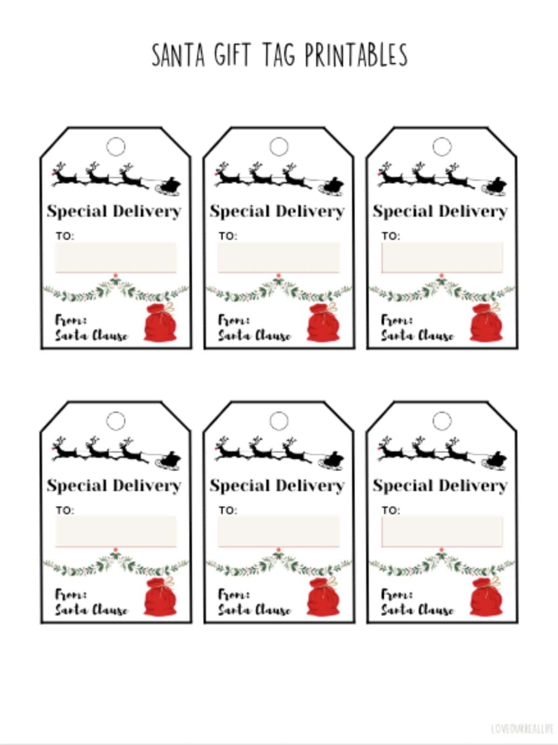 Free Santa Gift Tags Printable Template - Template Free Printable