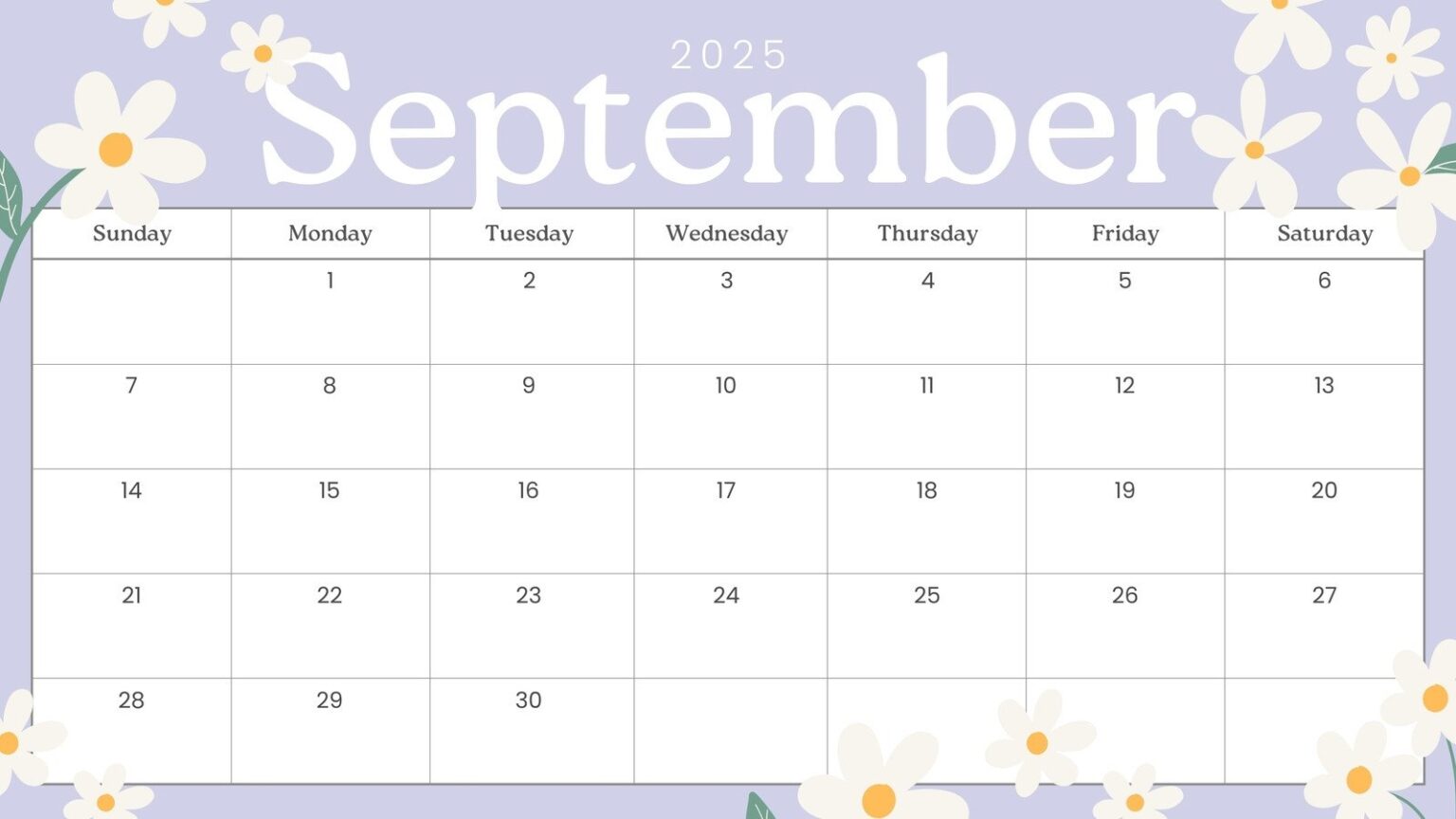 Mini Calendar September 2025 - Template Free Printable