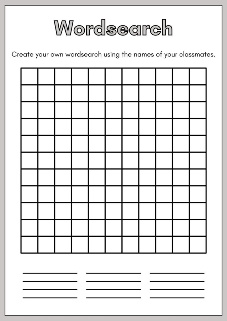 Free Blank Printable Word Searches - Template Free Printable