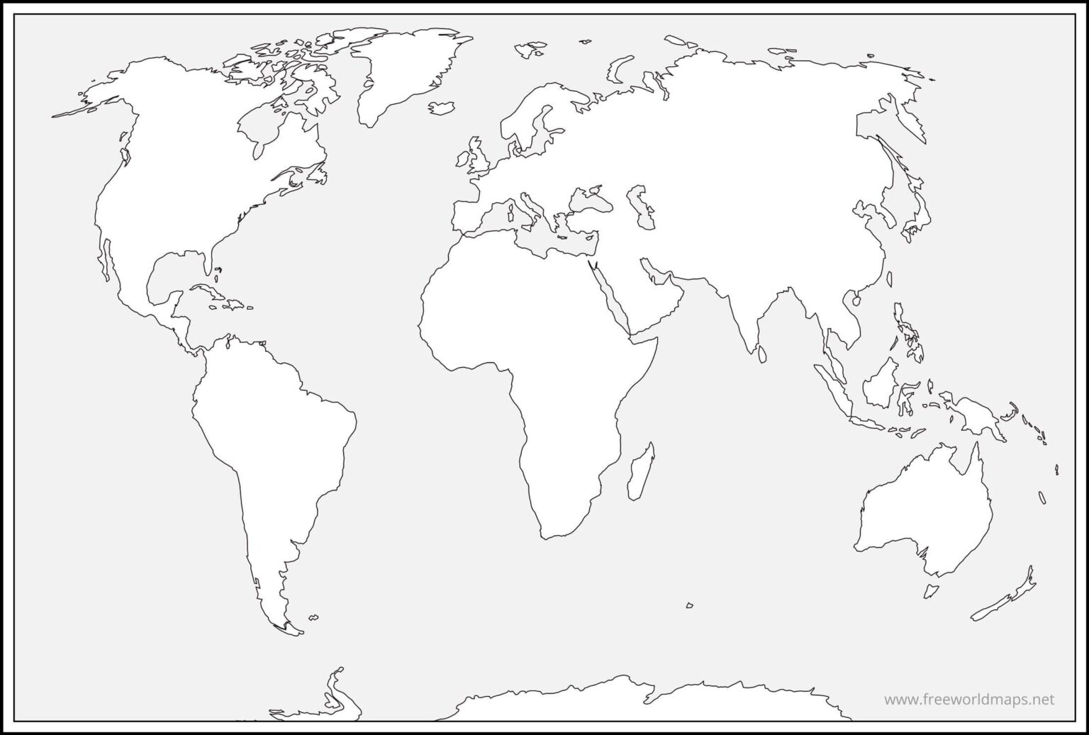 Blank Map Of The World Printable - Template Free Printable