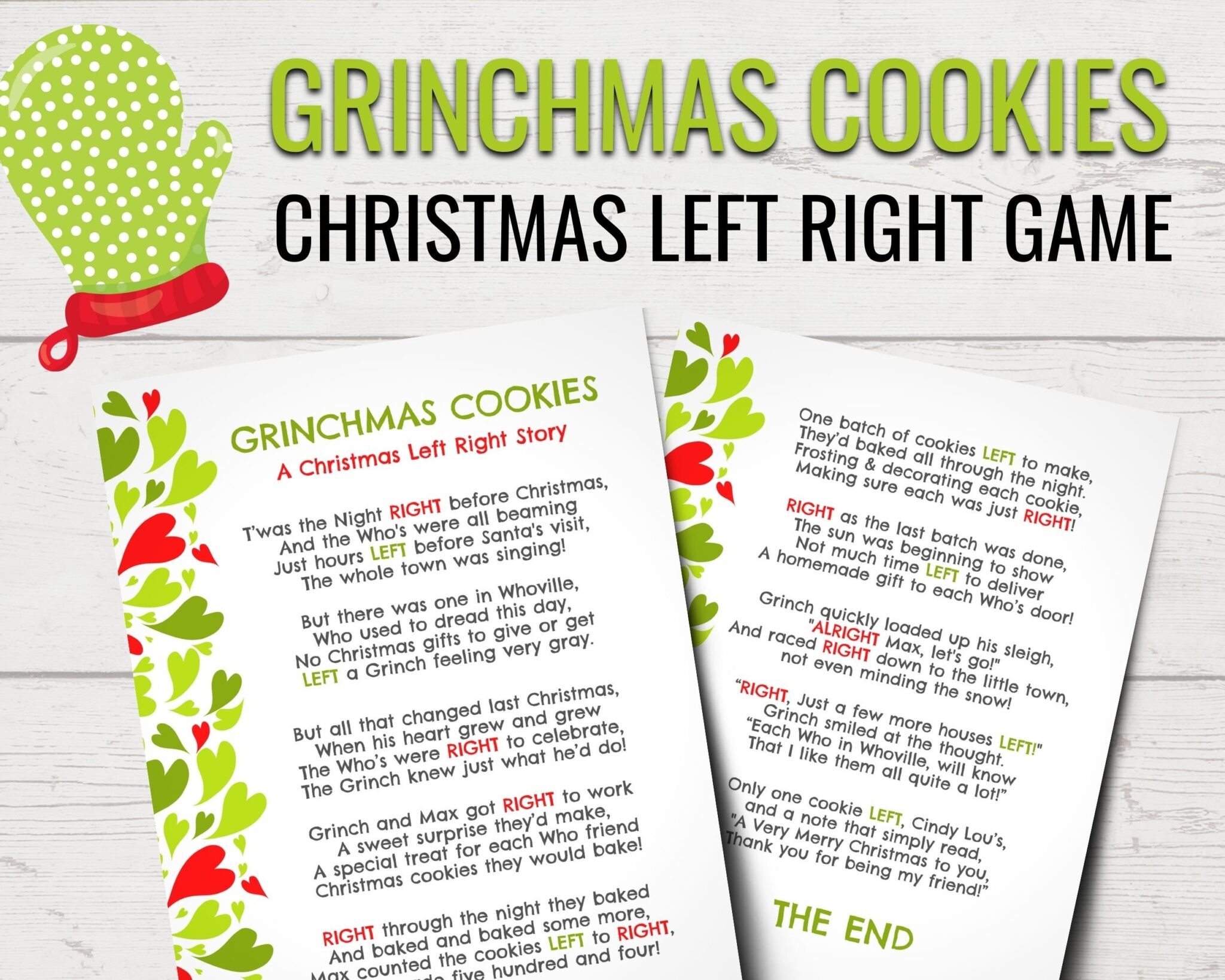 Free Printable Grinch Left Right Game - Template Free Printable
