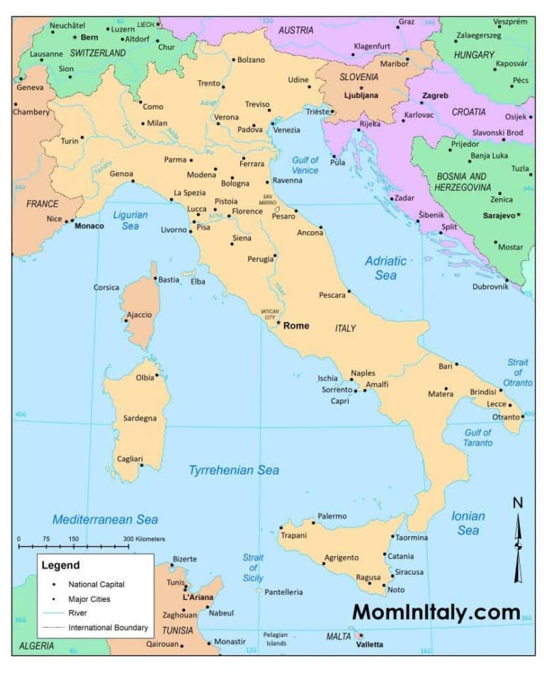 Printable Italy Map - Template Free Printable