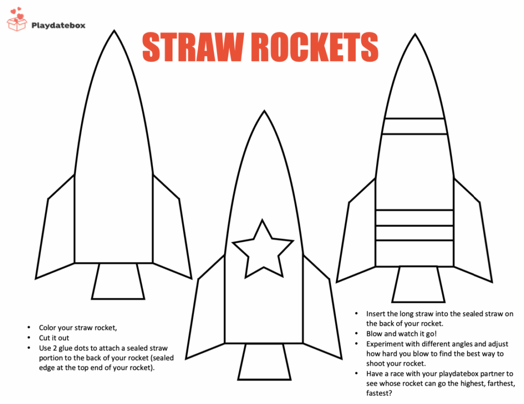 Free Printable Straw Rocket Template - Template Free Printable