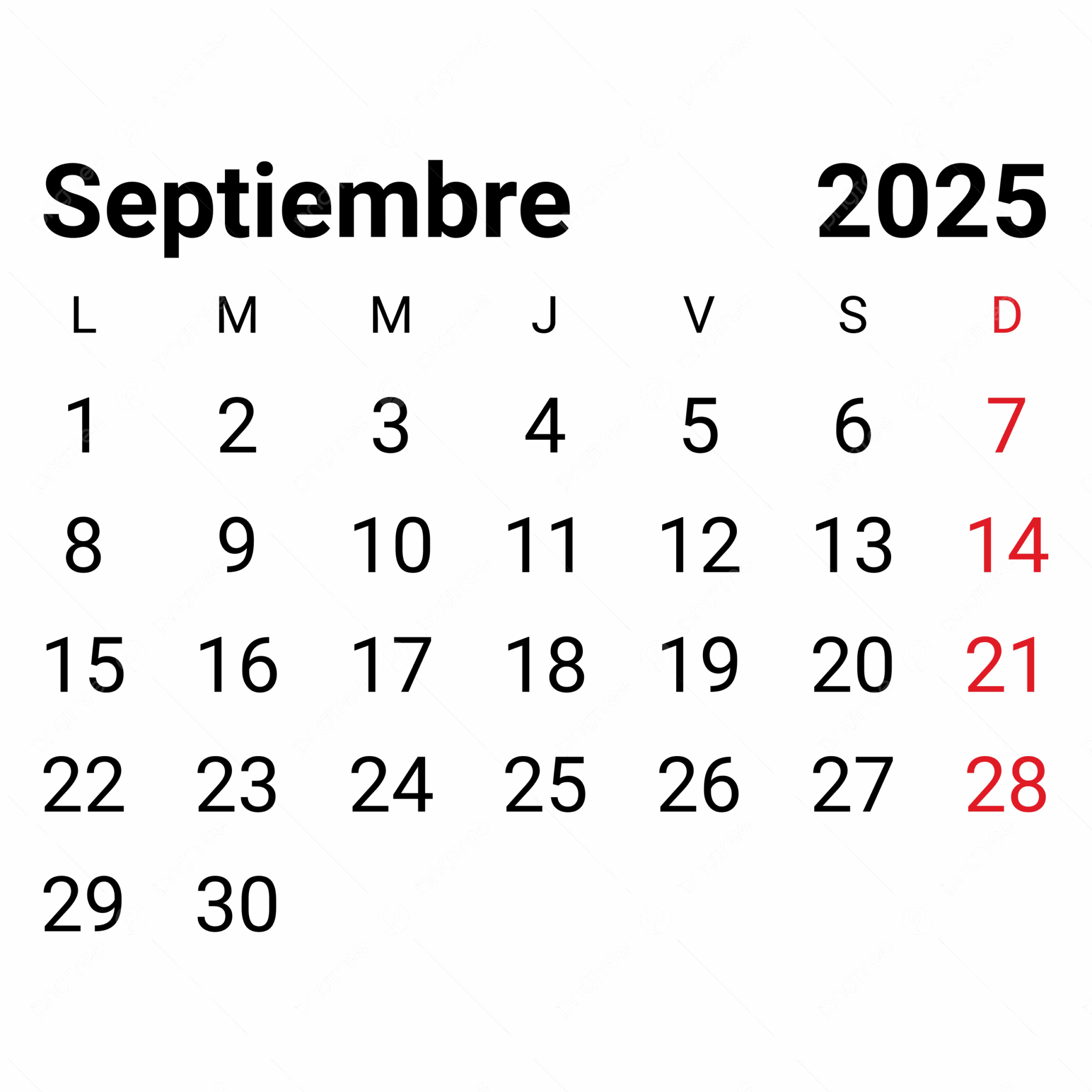 September 2025 Spanish Calendar - Template Free Printable