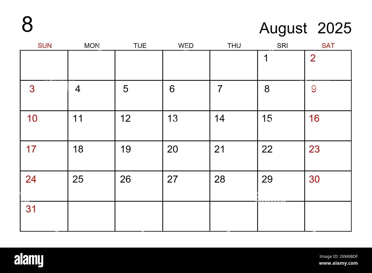 August 2025 Calendar Doc - Template Free Printable