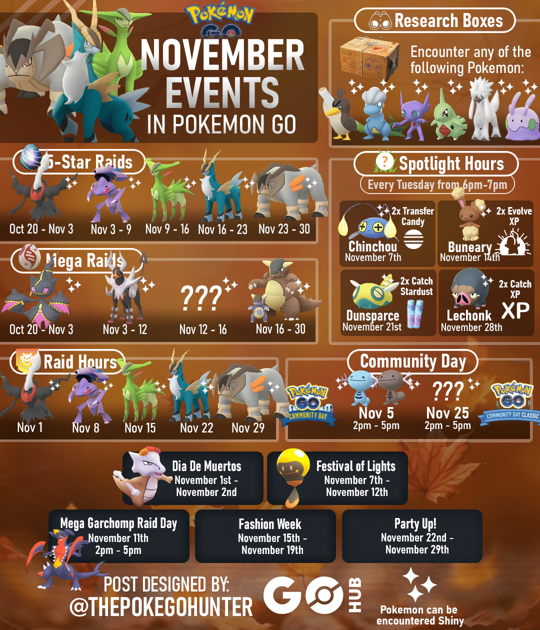 Pokemon Go Raid Calendar November 2025 - Template Free Printable