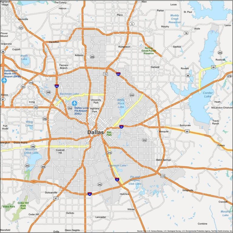 Printable Map Of Dfw Metroplex - Template Free Printable