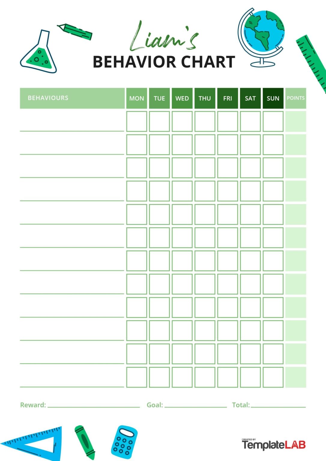 Art Class Behavior Chart Printable - Template Free Printable