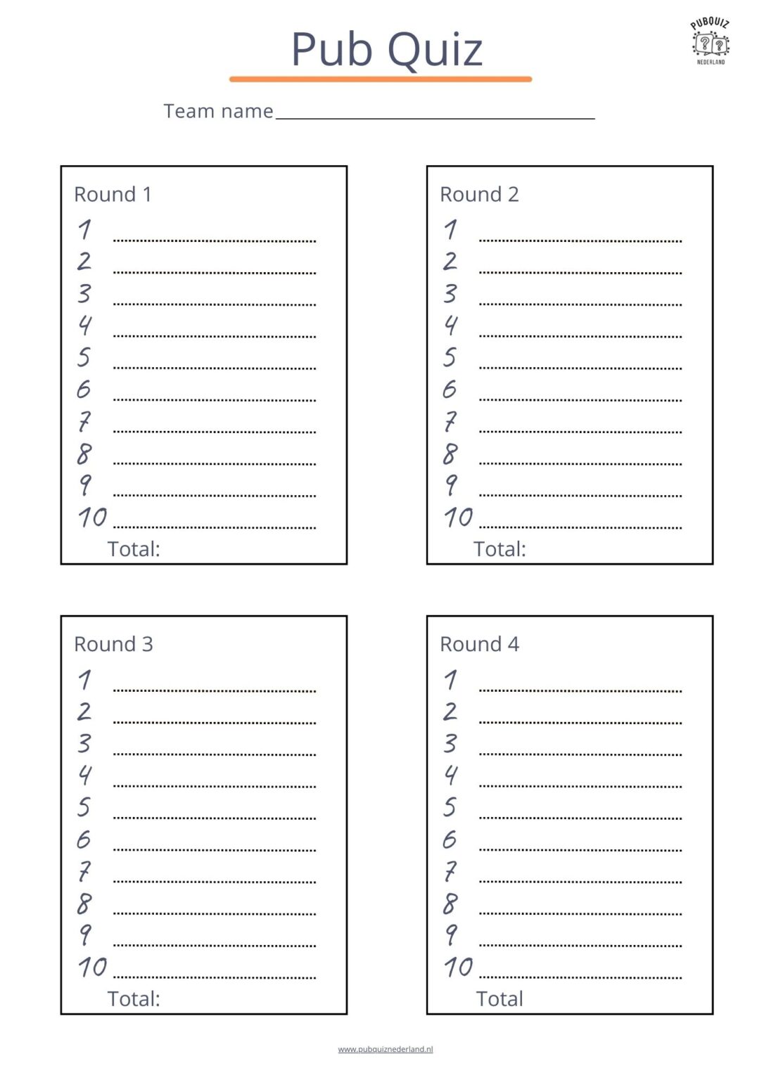Free Printable Trivia Night Answer Sheets - Template Free Printable