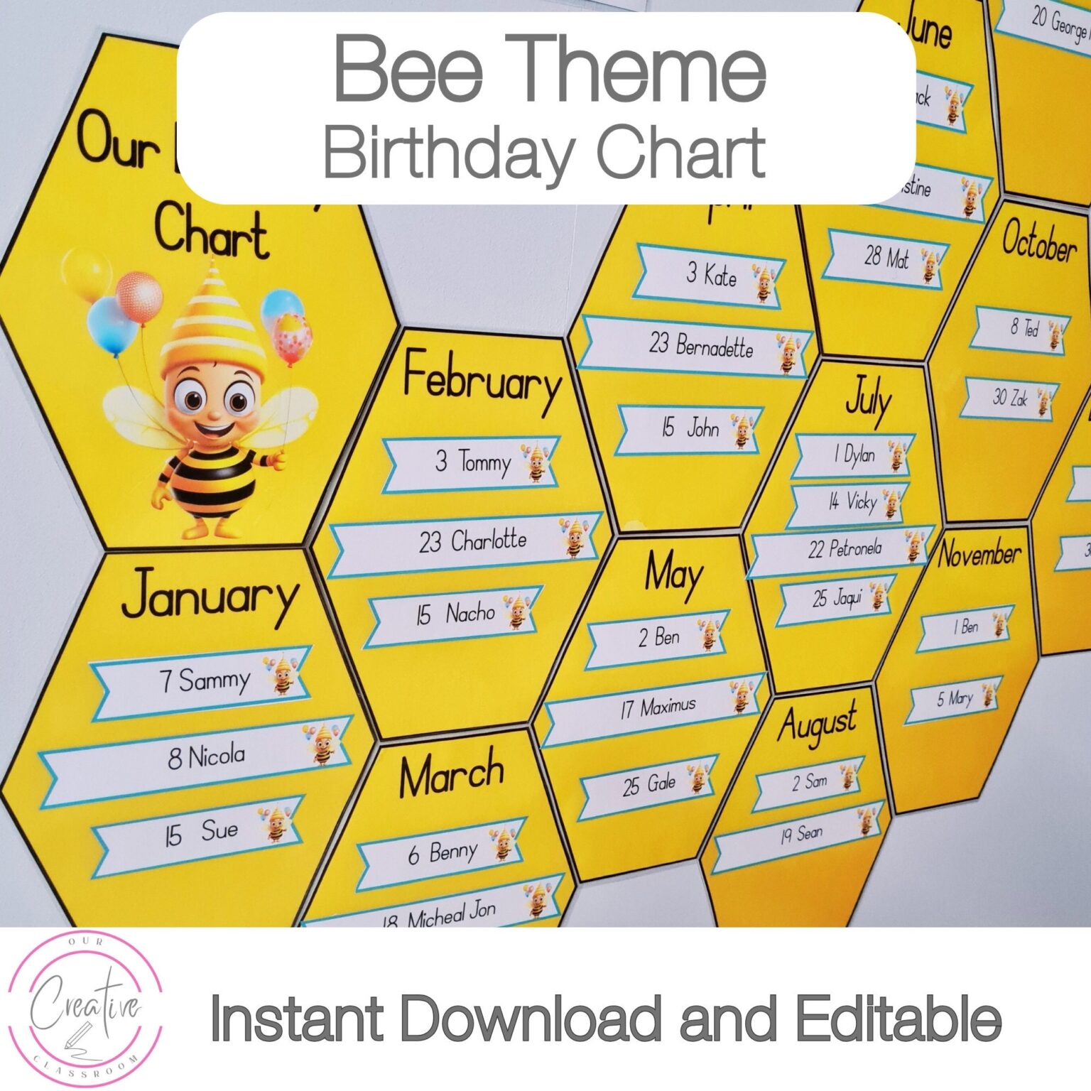 Birthday Chart Ideas For Teachers Printable - Template Free Printable