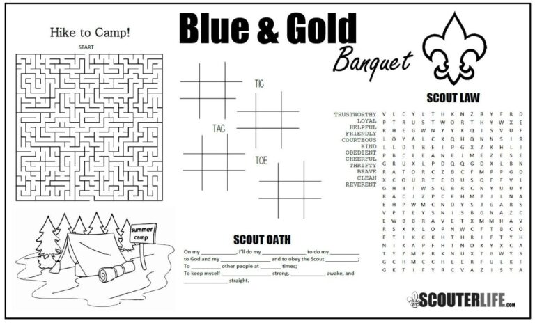 Cub Scout Printable Activity Sheets - Template Free Printable