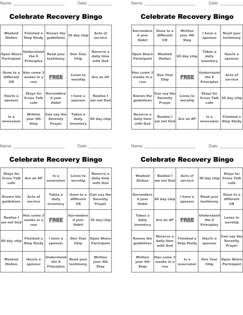 Celebrate Recovery Inventory Worksheet Printable - Template Free Printable