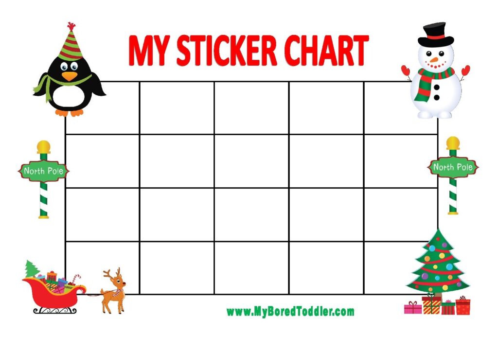 Christmas Reward Chart Free Printable - Template Free Printable