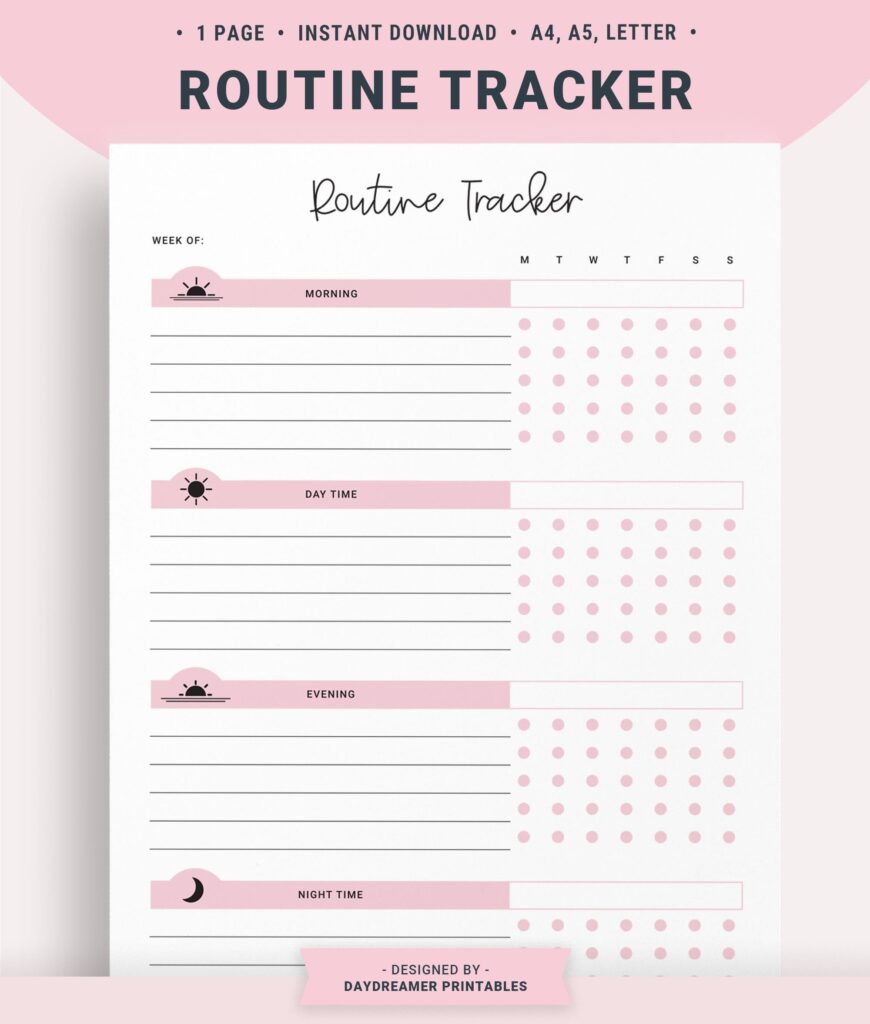 Printable Morning Routine Chart For Adults - Template Free Printable
