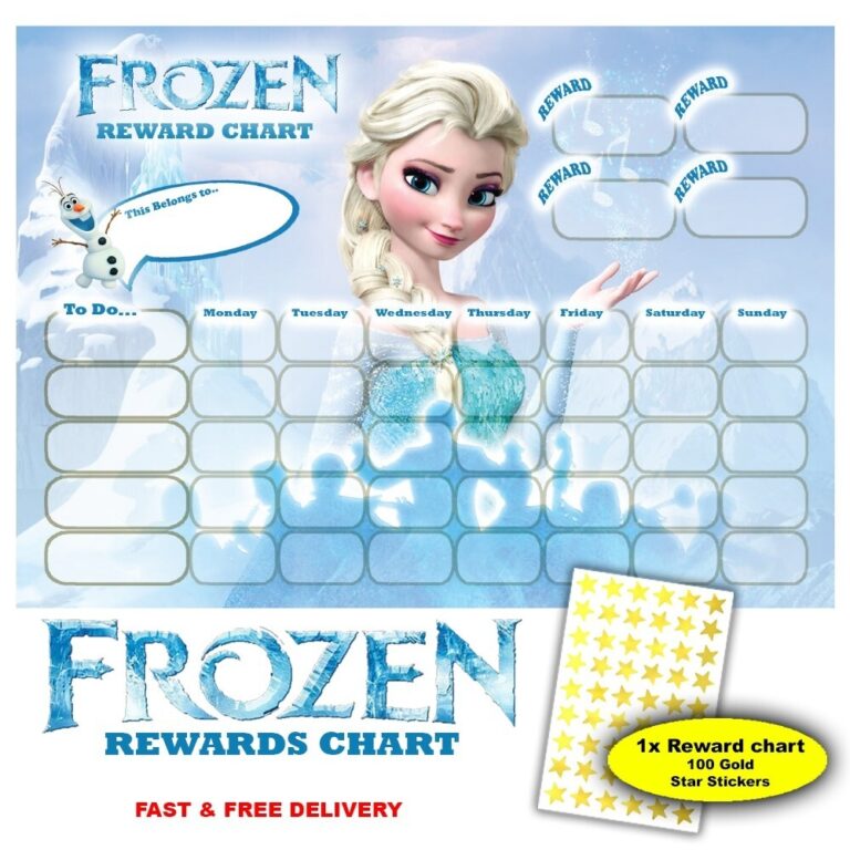 Disney Reward Chart Printable - Template Free Printable