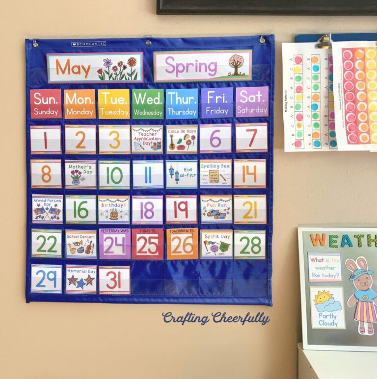 Printable Pocket Chart Calendar - Template Free Printable