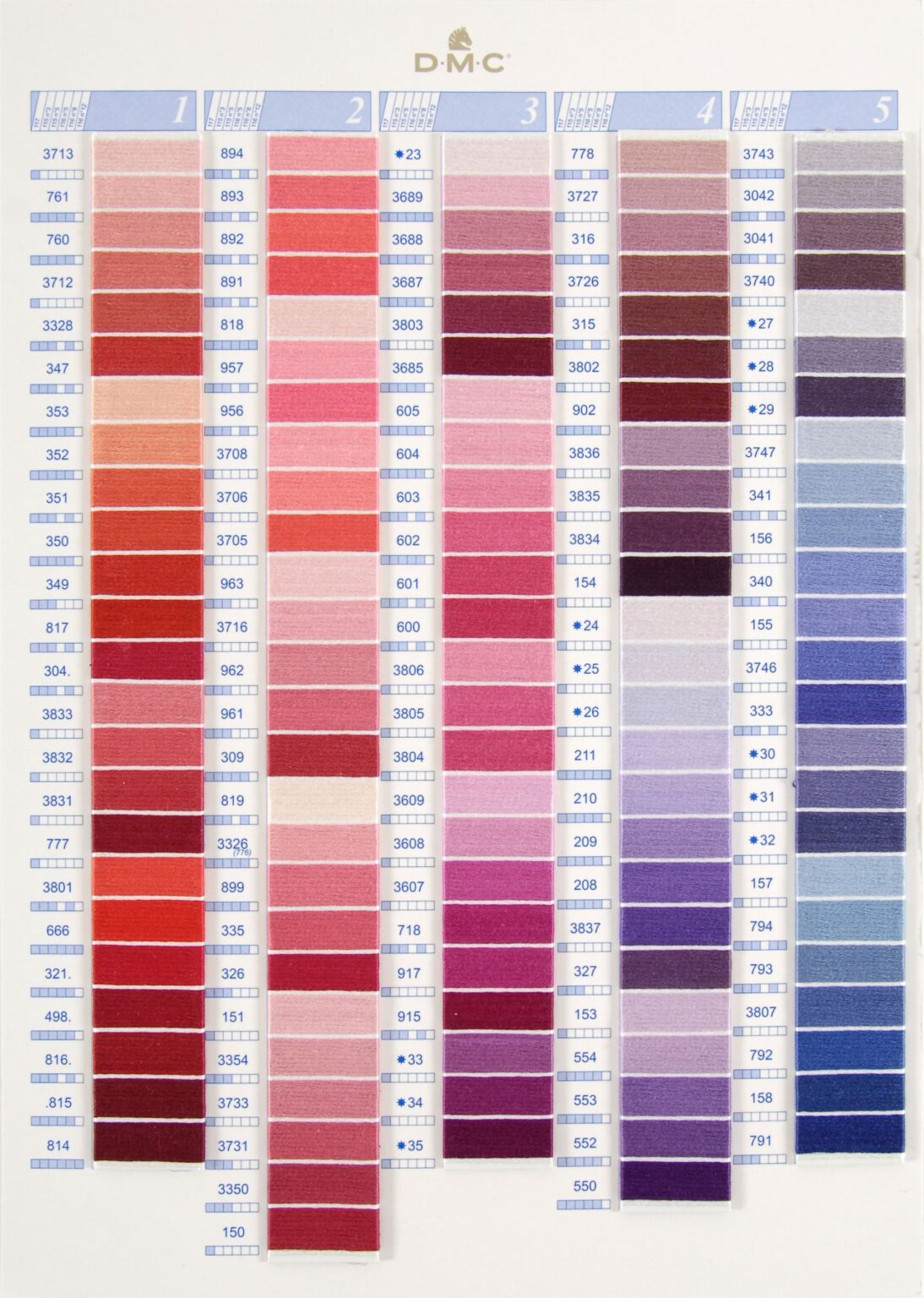 Printable Dmc Color Chart New Colors - Template Free Printable