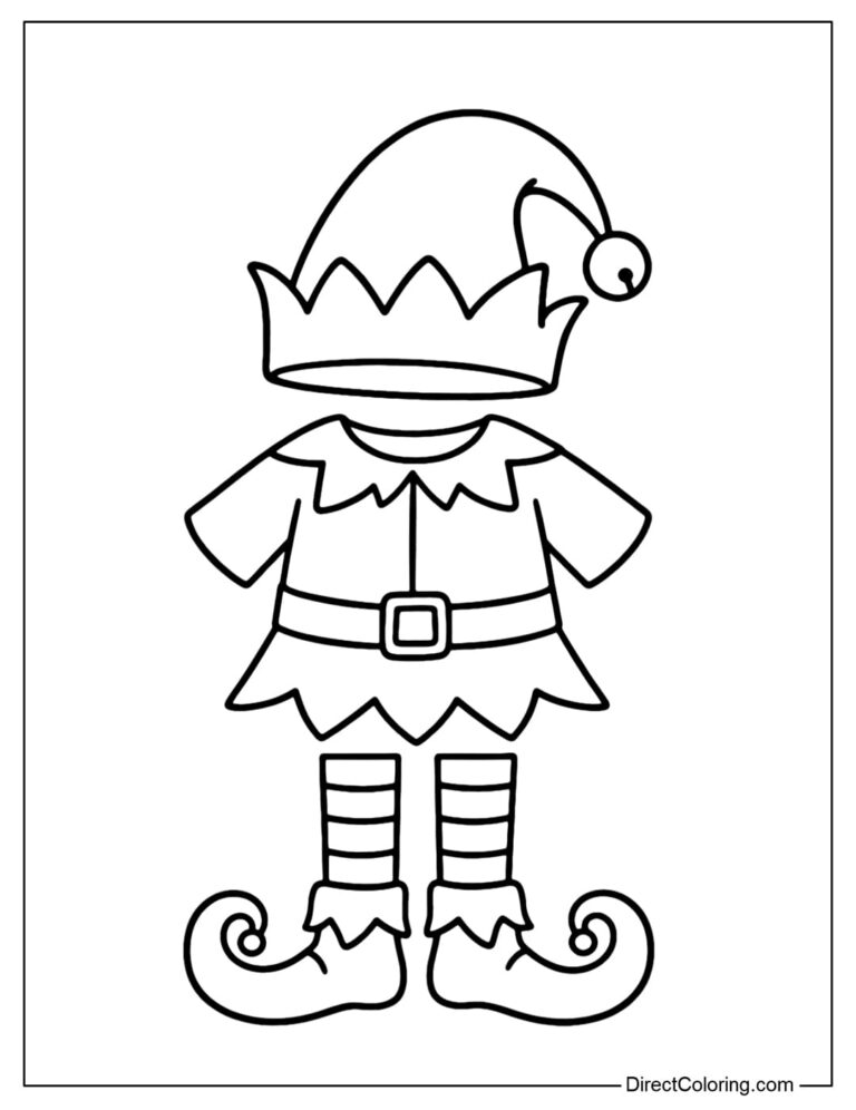 Printable Elf Coloring Sheets - Template Free Printable