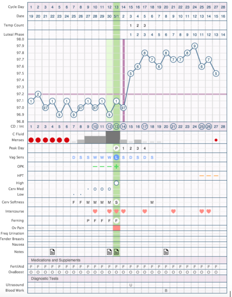 Fertility Awareness Method Charts Printable - Template Free Printable