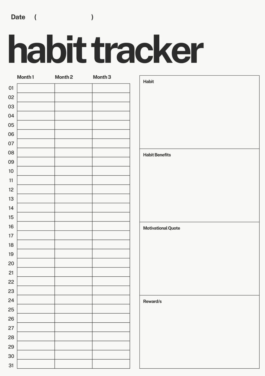 Printable Tracker Chart - Template Free Printable