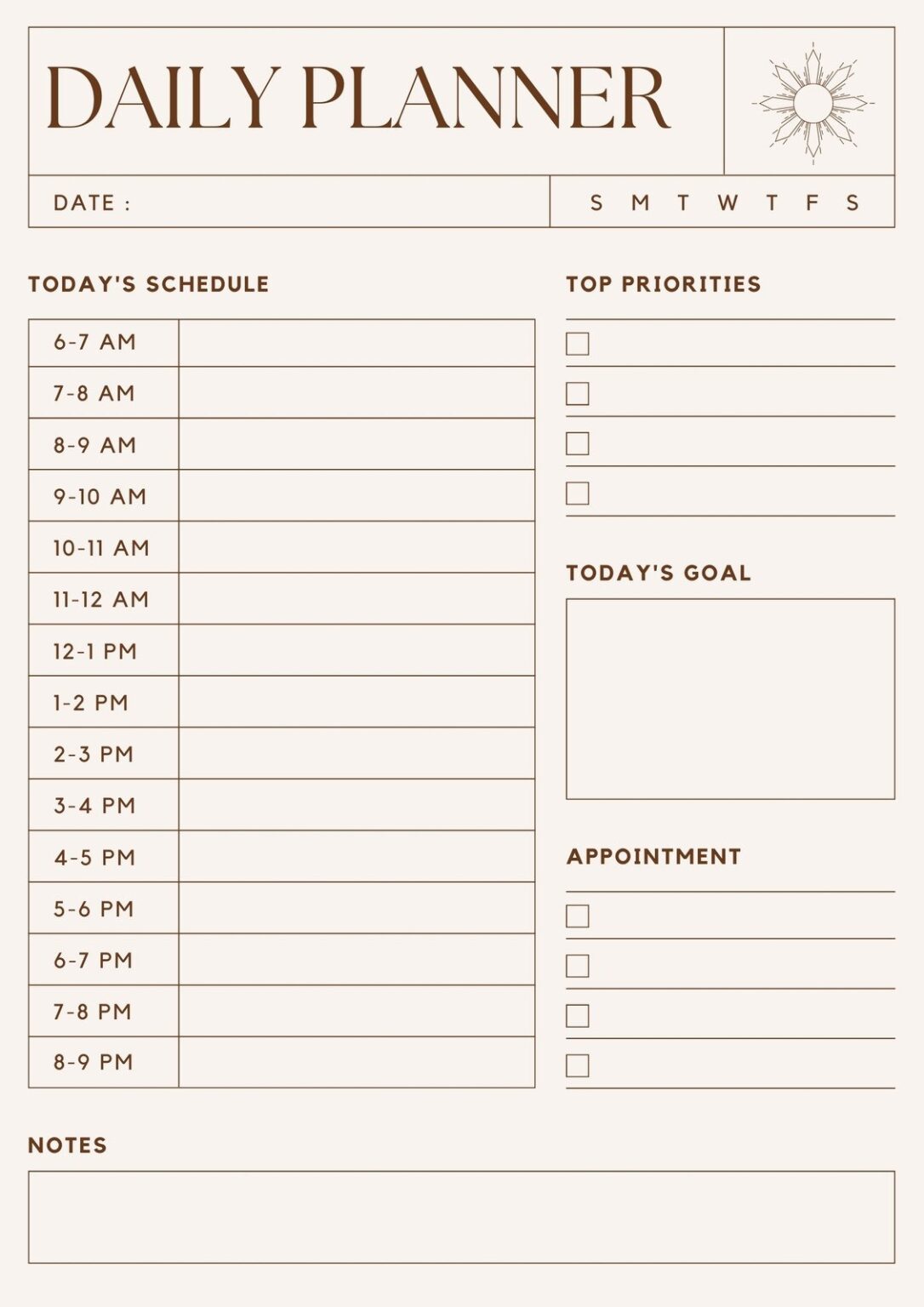 My Daily Calendar Printable - Template Free Printable