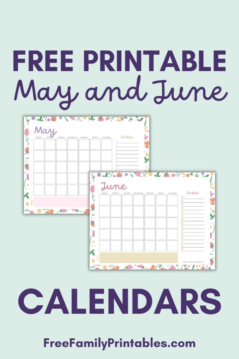 May June Printable Calendar - Template Free Printable