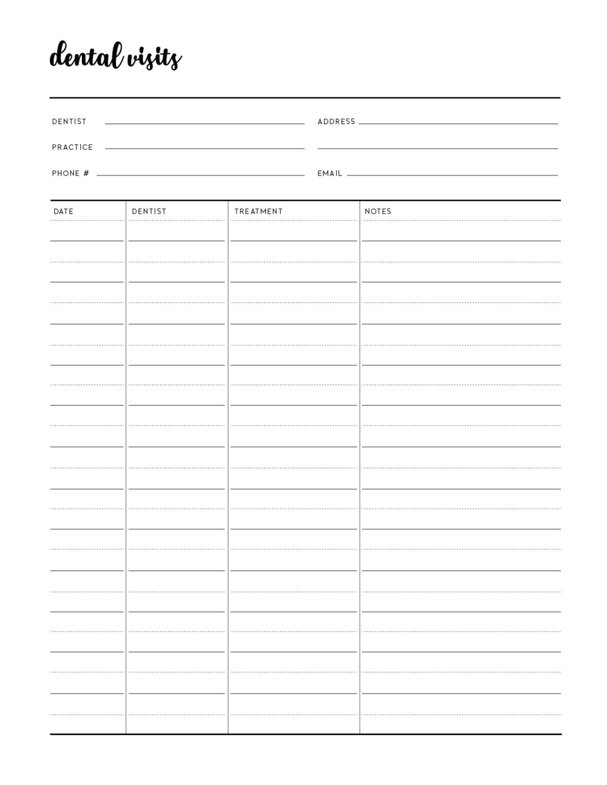Printable Record Keeping Sheets - Template Free Printable
