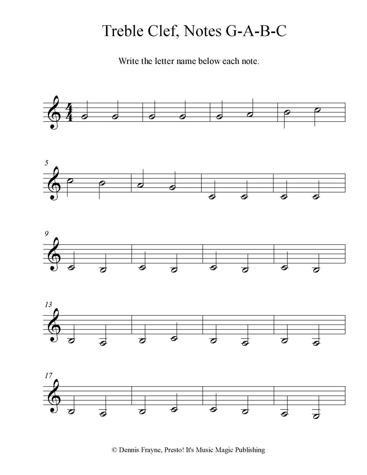 Printable Treble Clef Notes Chart - Template Free Printable