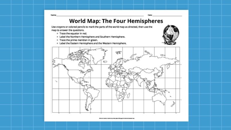 Blackline Master World Map Printable - Template Free Printable
