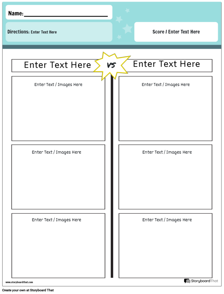 Free Printable T-Chart Graphic Organizer - Template Free Printable