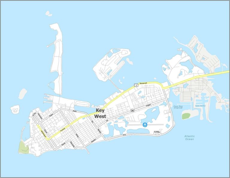 Printable Street Map Of Key West - Template Free Printable