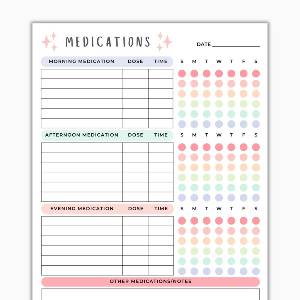 Printable Charts For Medication - Template Free Printable