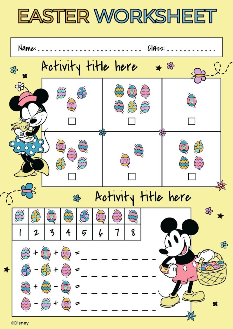 Printable Mickey Mouse Worksheets - Template Free Printable