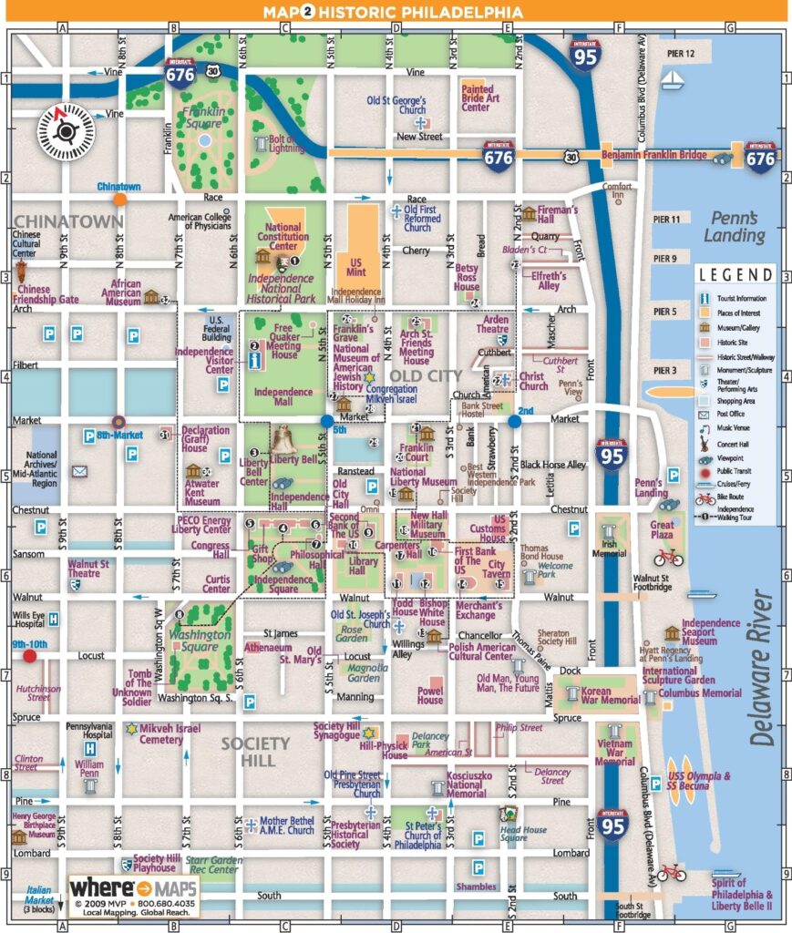 Map Of Historic Philadelphia Printable - Template Free Printable