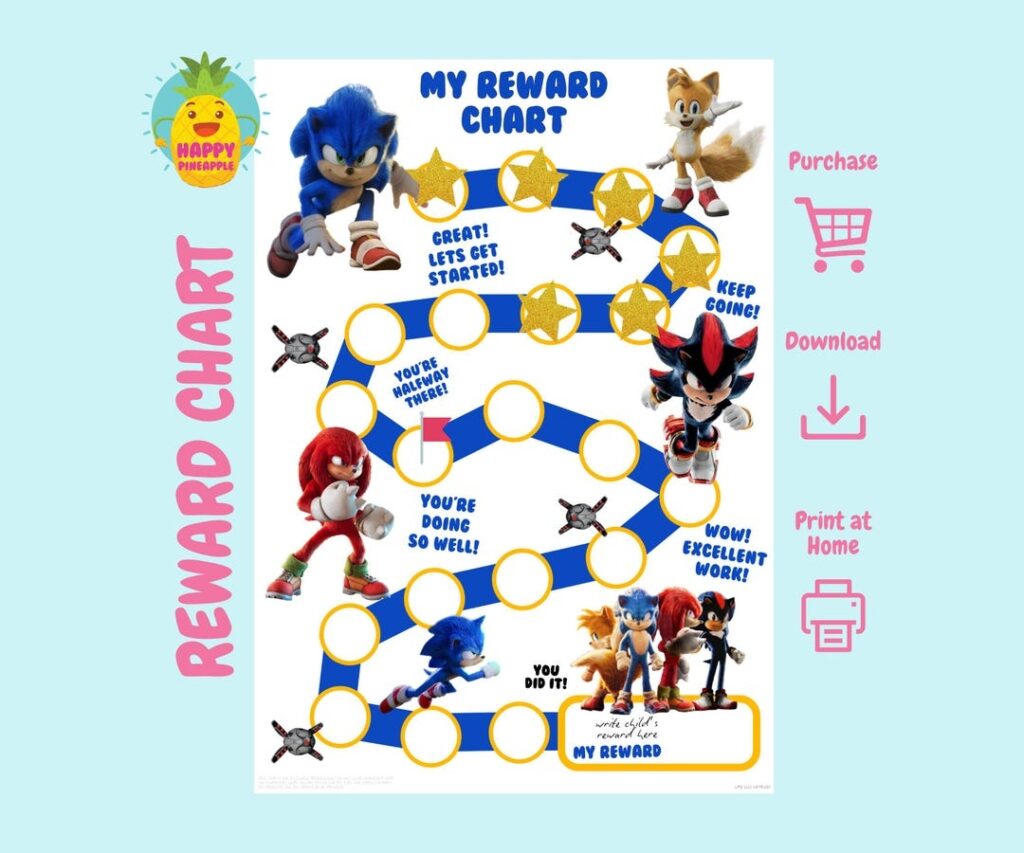 Sonic Reward Chart Free Printable - Template Free Printable