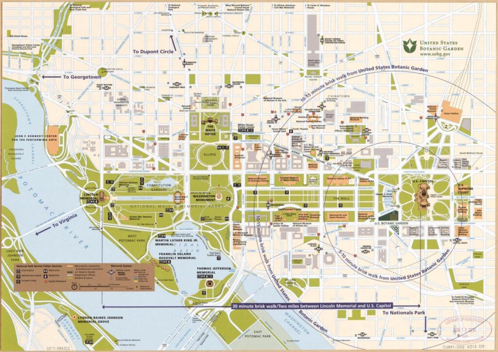Printable Map Of Dc Monuments - Template Free Printable