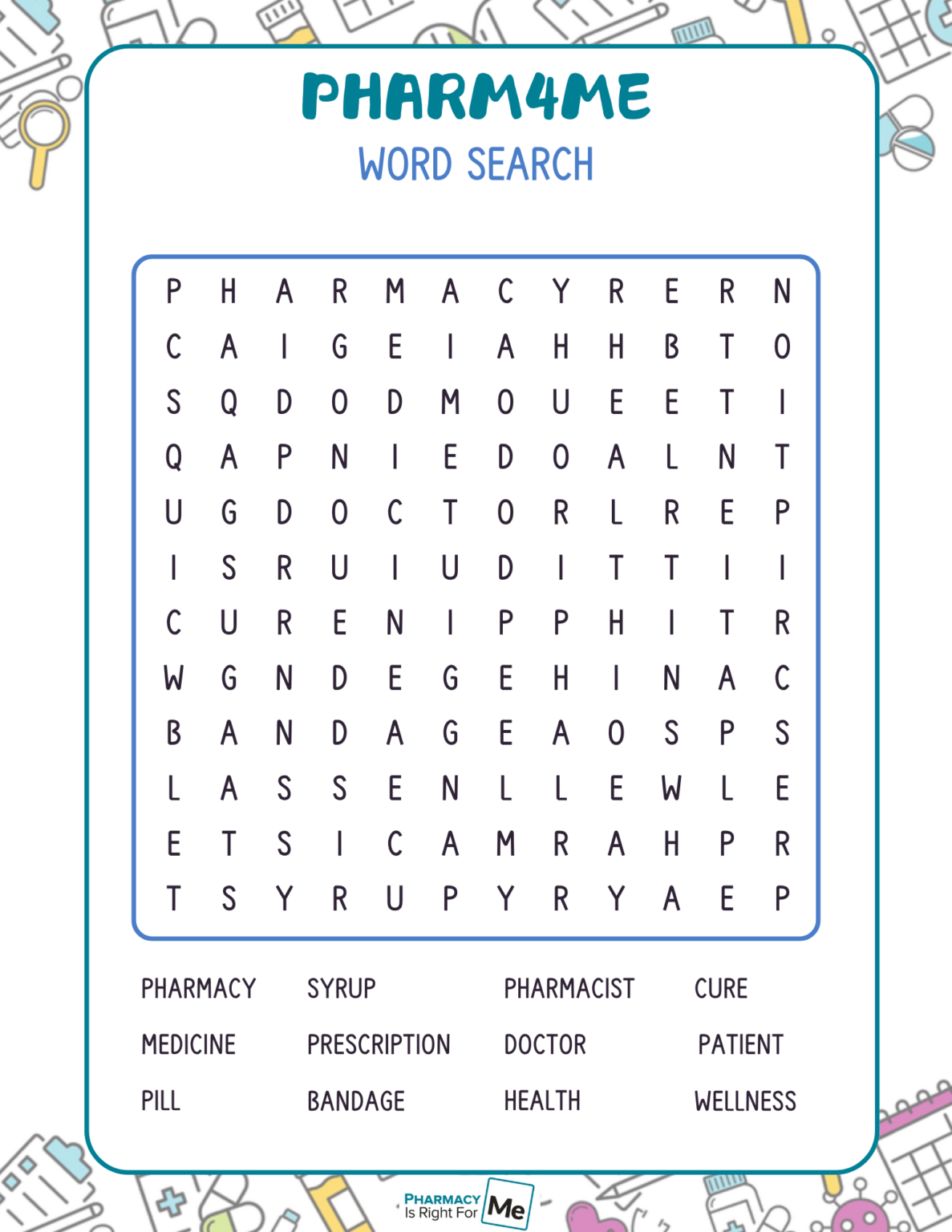 Pharmacy Worksheets Printable - Template Free Printable